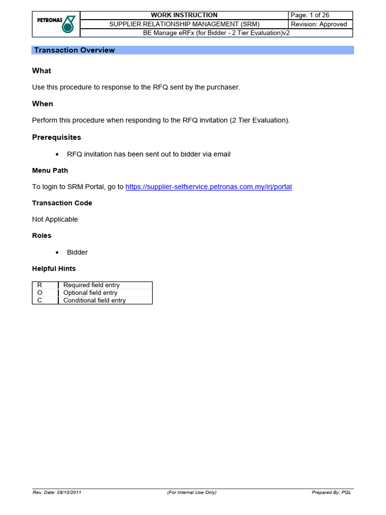 eRFx Bidder Response Instructions | PDF | Auction | Software