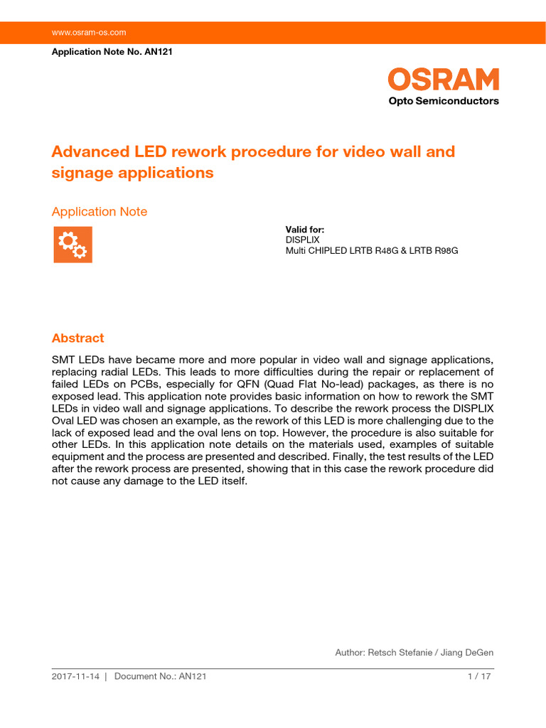 Advanced Led Rework Procedure For Video Wall and Signage Applications | PDF | Solder | Soldering