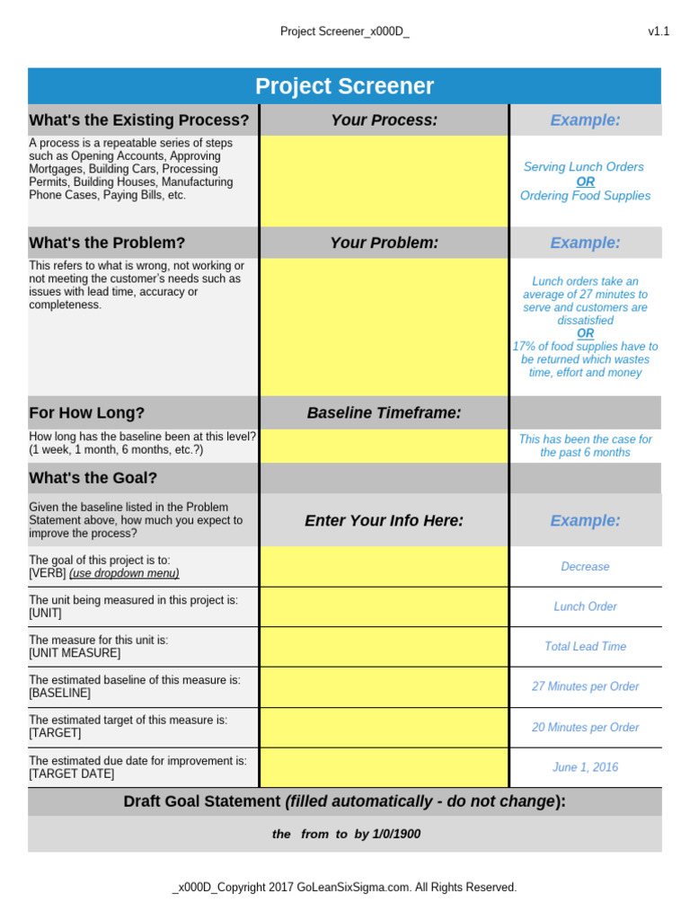 Project-Screener v1.1 | PDF