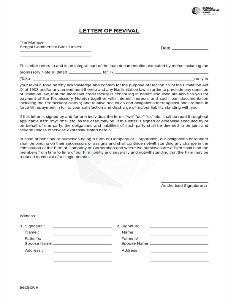 14 - Letter of Revival | PDF