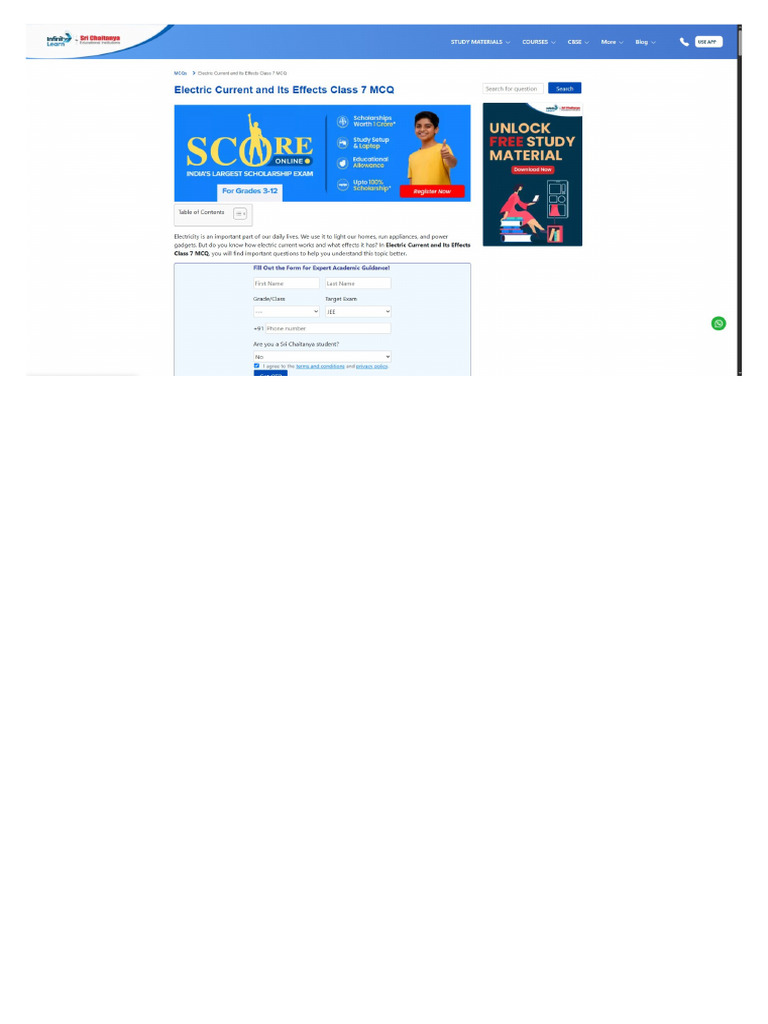 infinitylearn.com-CBSE Class 7 Science Chapter 14 MCQ Questions with Answers-cvscreenshot | PDF