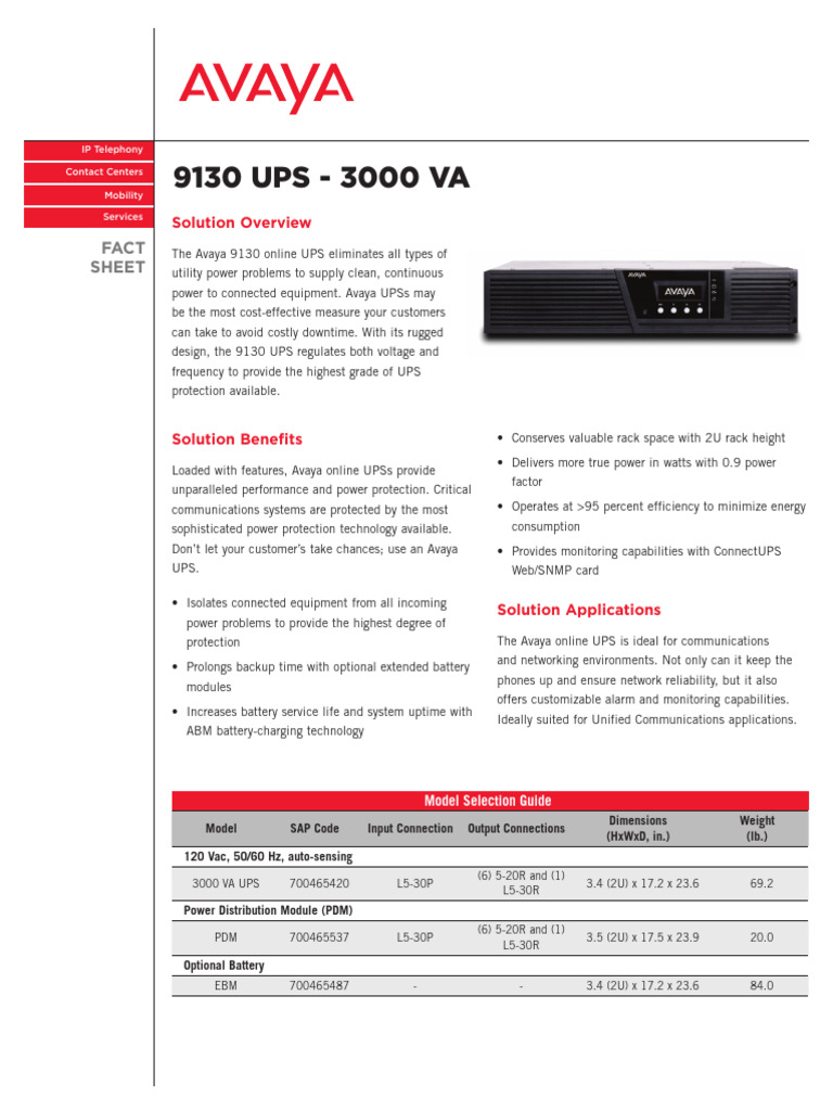 Eaton Powerware 9130 3000va Ups Brochure | PDF | Computer Engineering ...