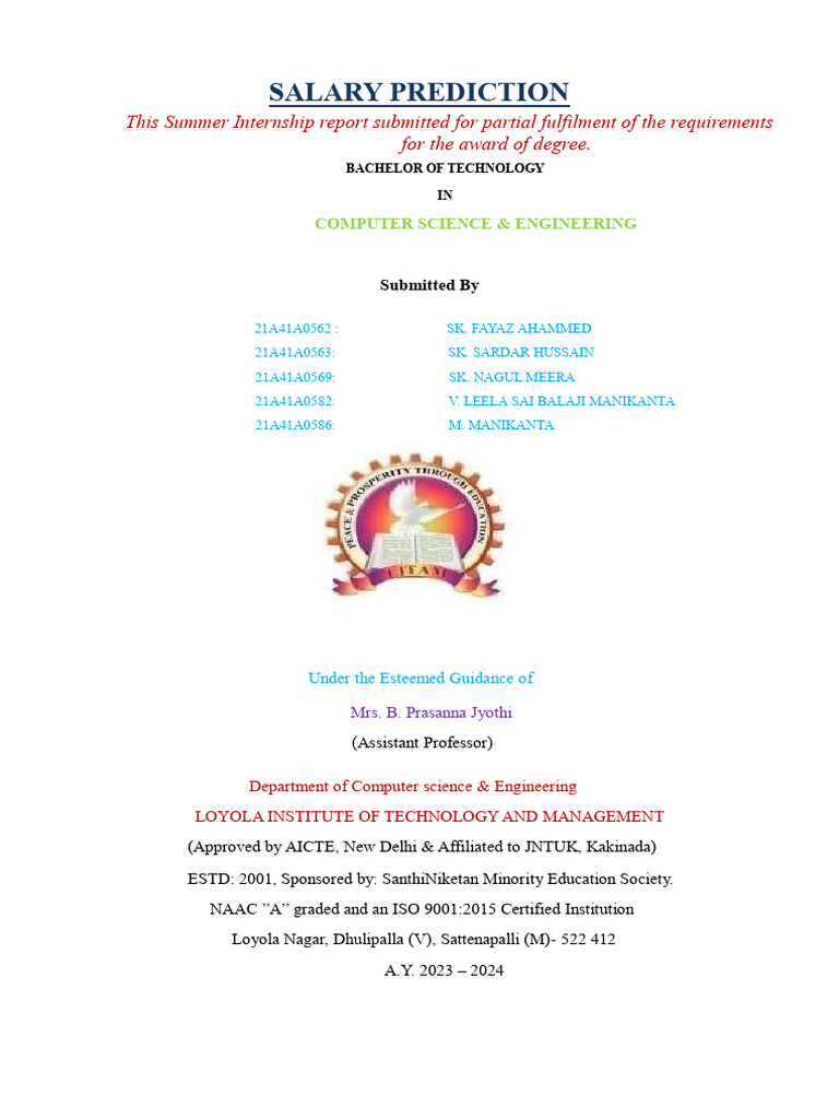 Salary Prediction Document | PDF | Dependent And Independent Variables ...