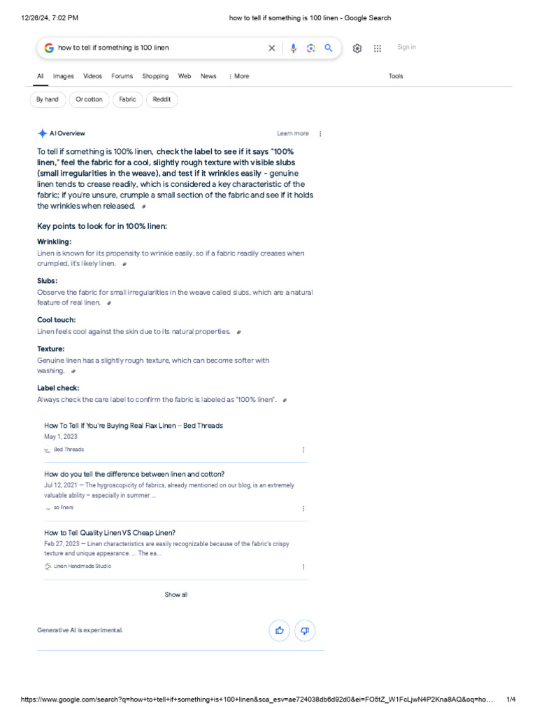 How To Tell If Something Is 100 Linen - Google Search | PDF | Linens ...