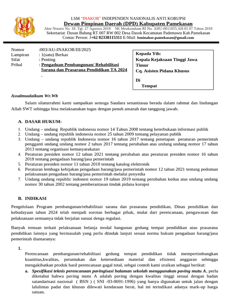 Laporan Disdik 2 2025 | PDF