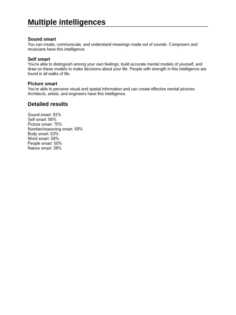 Multiple Intelligences | PDF