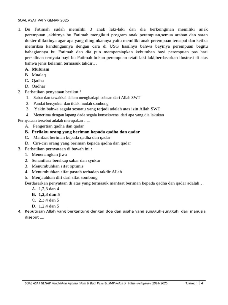 SOAL ASAT PAI 9 GENAP 2025.docxOK | PDF