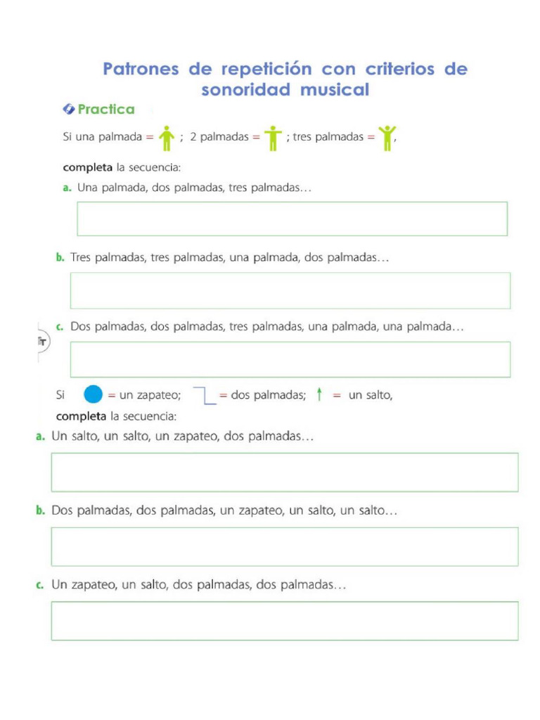 patrones musicales ficha practica | PDF