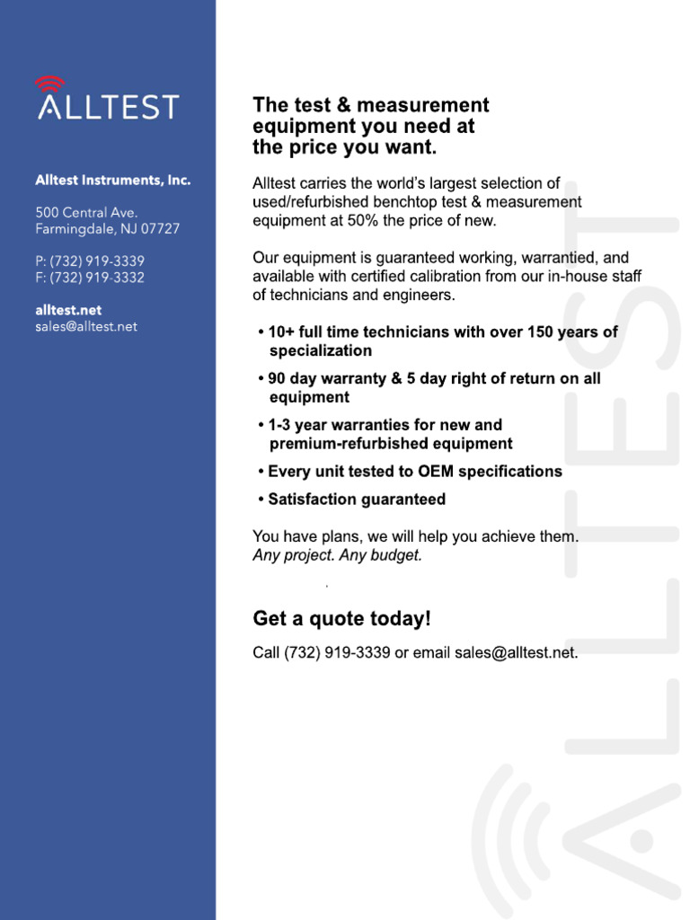 Affordable Refurbished Test Equipment | PDF | Power Supply | Electronic ...
