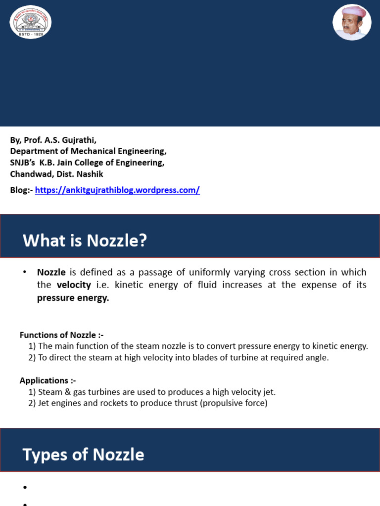 Unit 04 Lecture 1 Steam Nozzles | PDF | Nozzle | Jet Engine