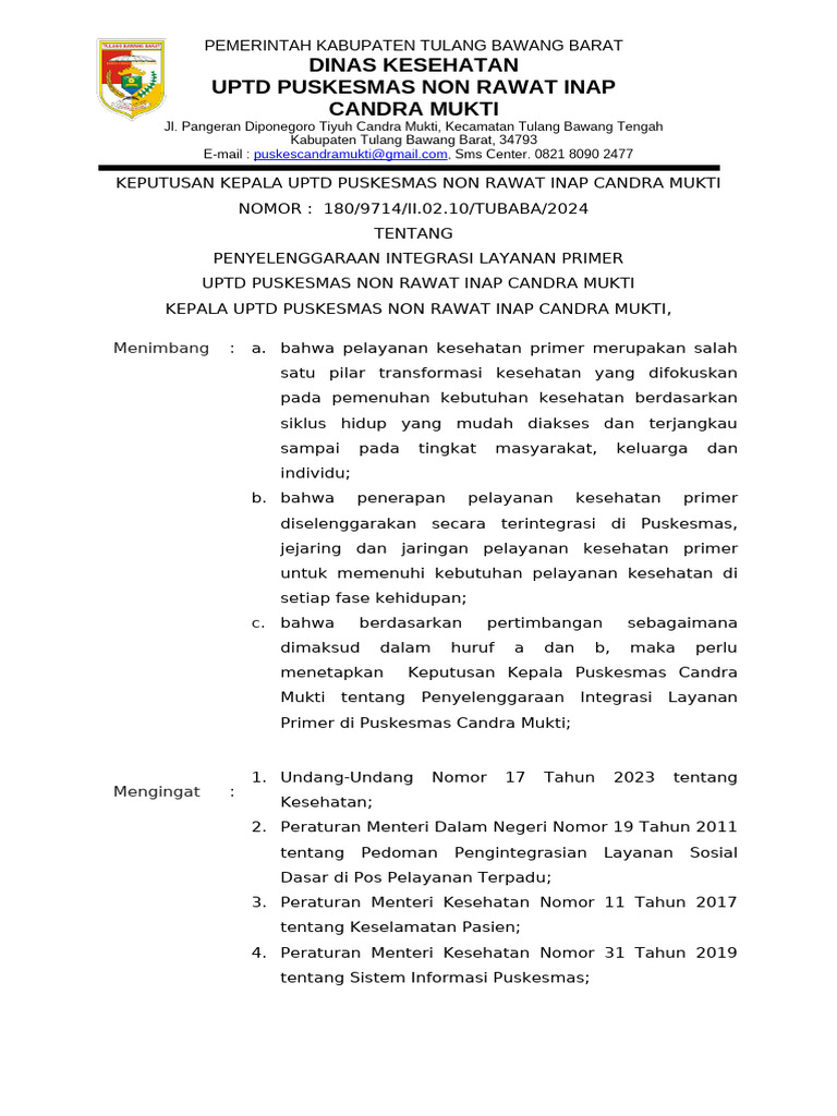 SK PENYELENGGARAAN ILP (AutoRecovered) | PDF