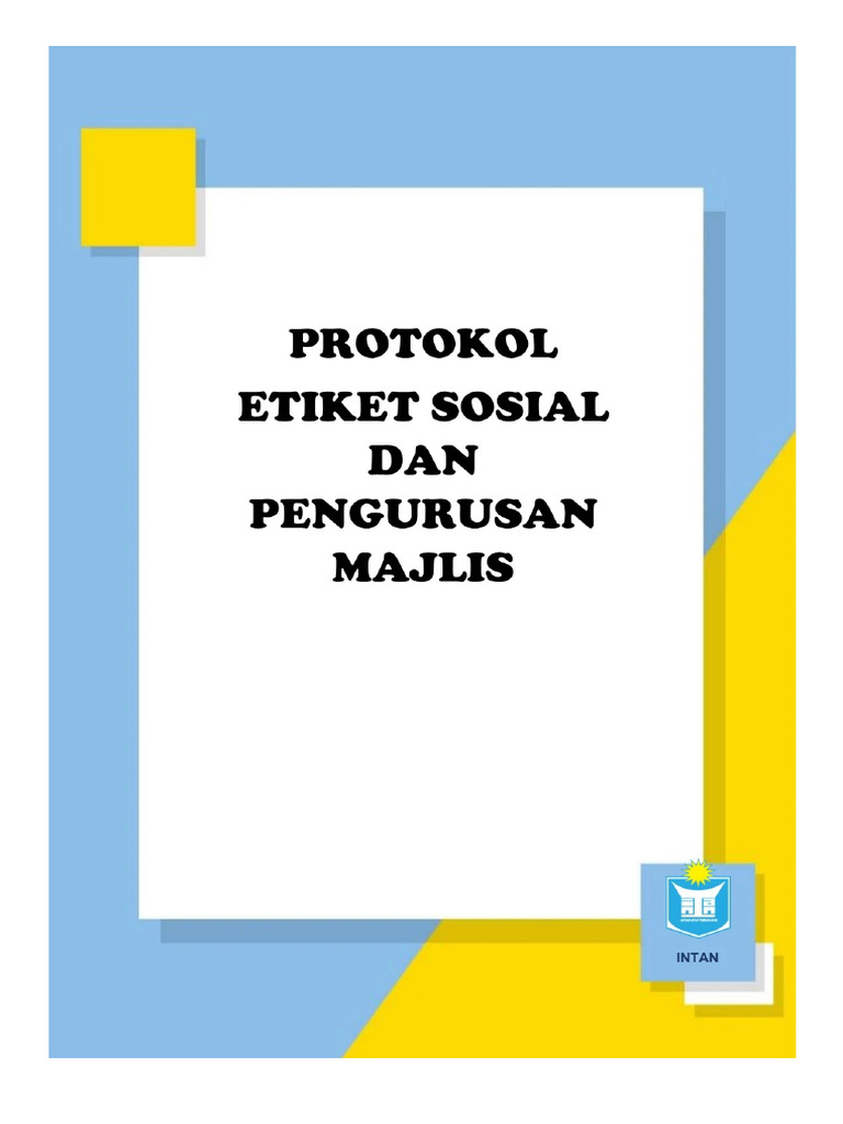 Protokol, Etiket Sosial Dan Pengurusan Majlis | PDF