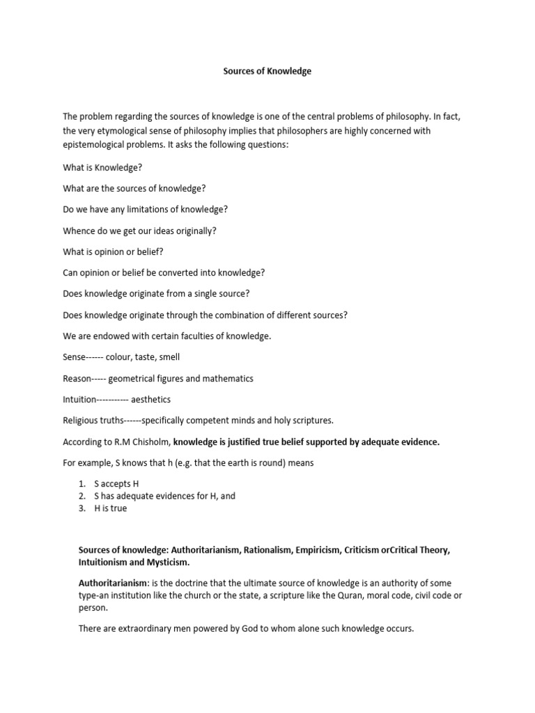 Sources of Knowledge-2 | PDF | Rationalism | Idea
