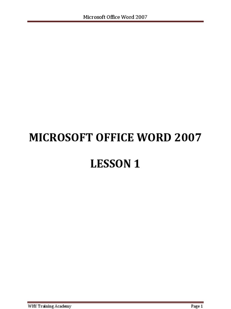 MS Word Lesson 1 - WTA | PDF | Microsoft Word | Microsoft Office