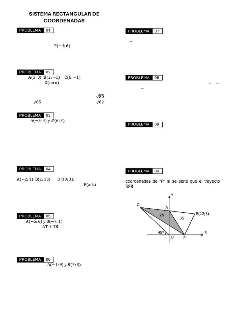 Sistema Rectangular de Coordenadas | PDF | Rectángulo | Matemática ...