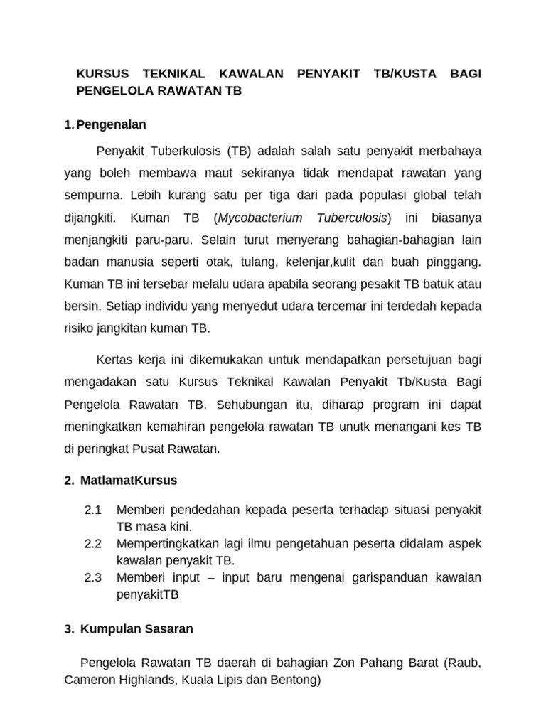 Kertas Kerja Kursus Pengurusan TB 2 PPP | PDF