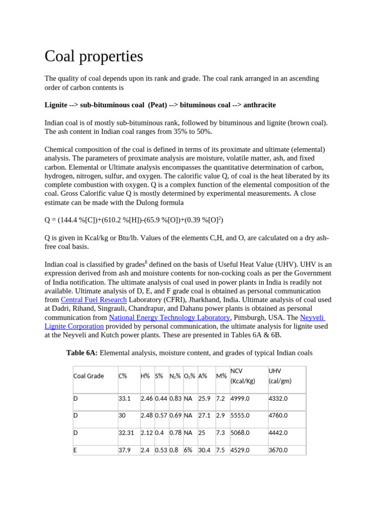 Indian Coal Properties and Emissions Analysis | PDF | Fossil Fuel Power ...