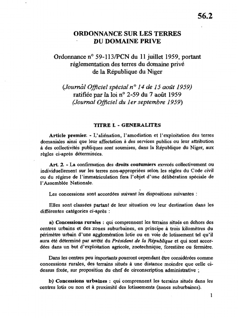Ordonnance 59-113 | PDF