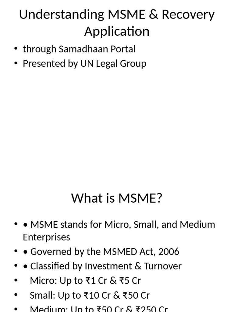 Beautiful MSME Samadhaan Presentation | PDF