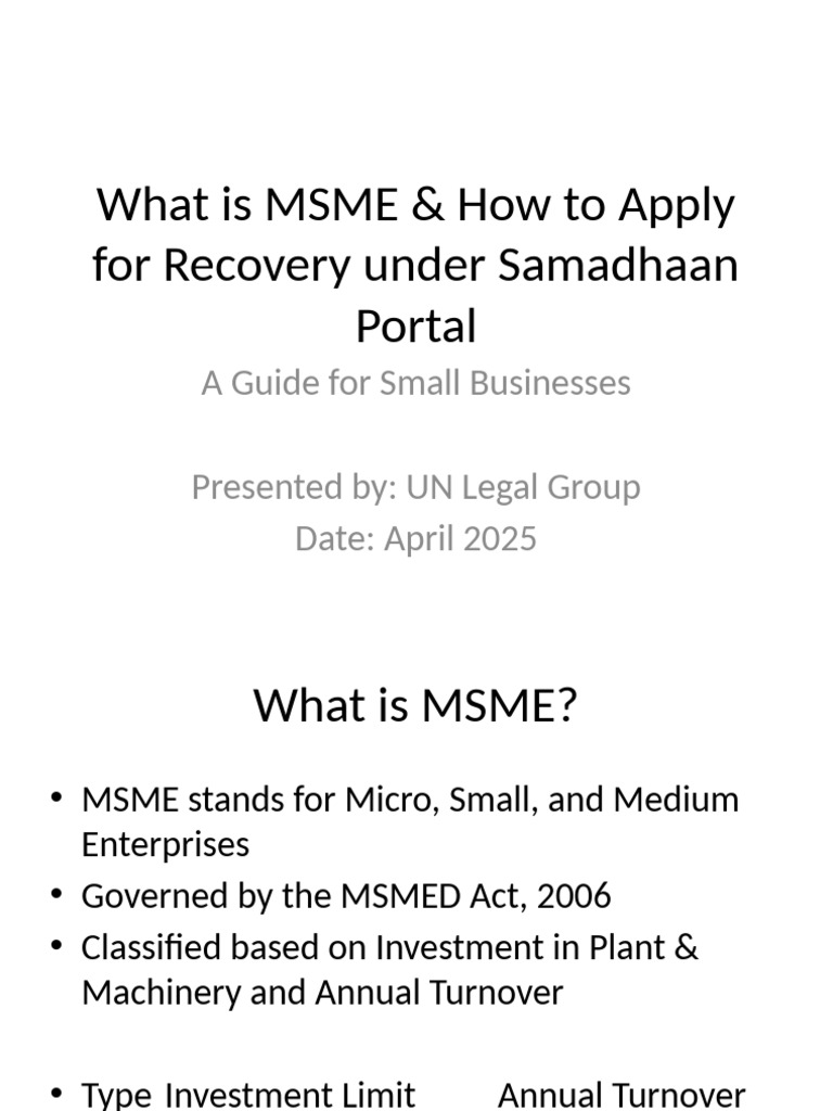 Detailed MSME Samadhaan Presentation | PDF