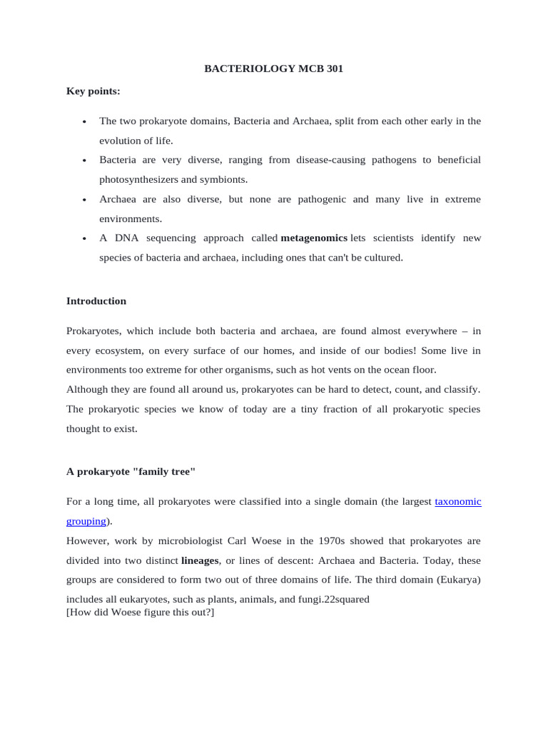 Bacteriology MCB 301 | PDF | Growth Medium | Biology