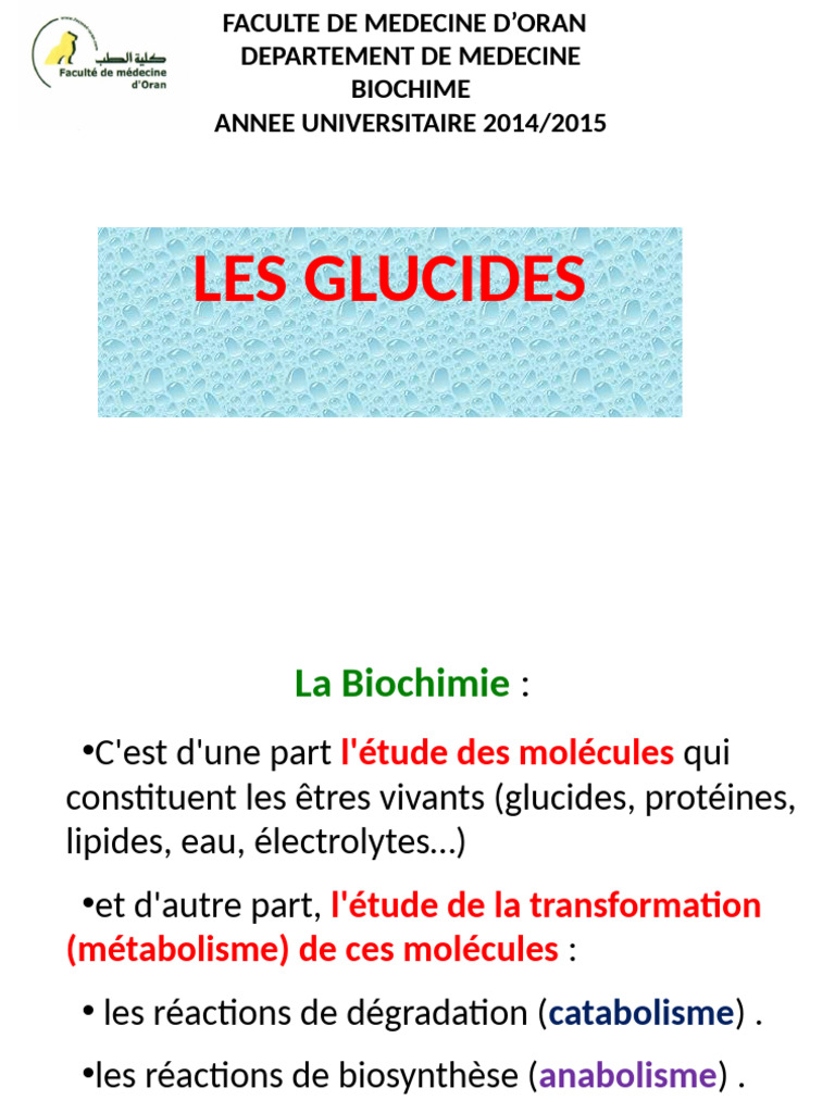Structures Des Glucides | PDF | Glucide | Glucose