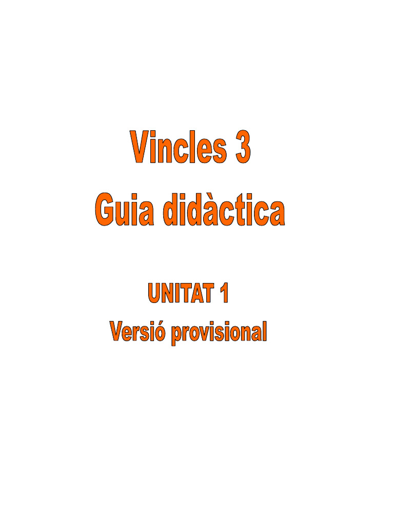 Vincles 3 Guia Didactica | PDF