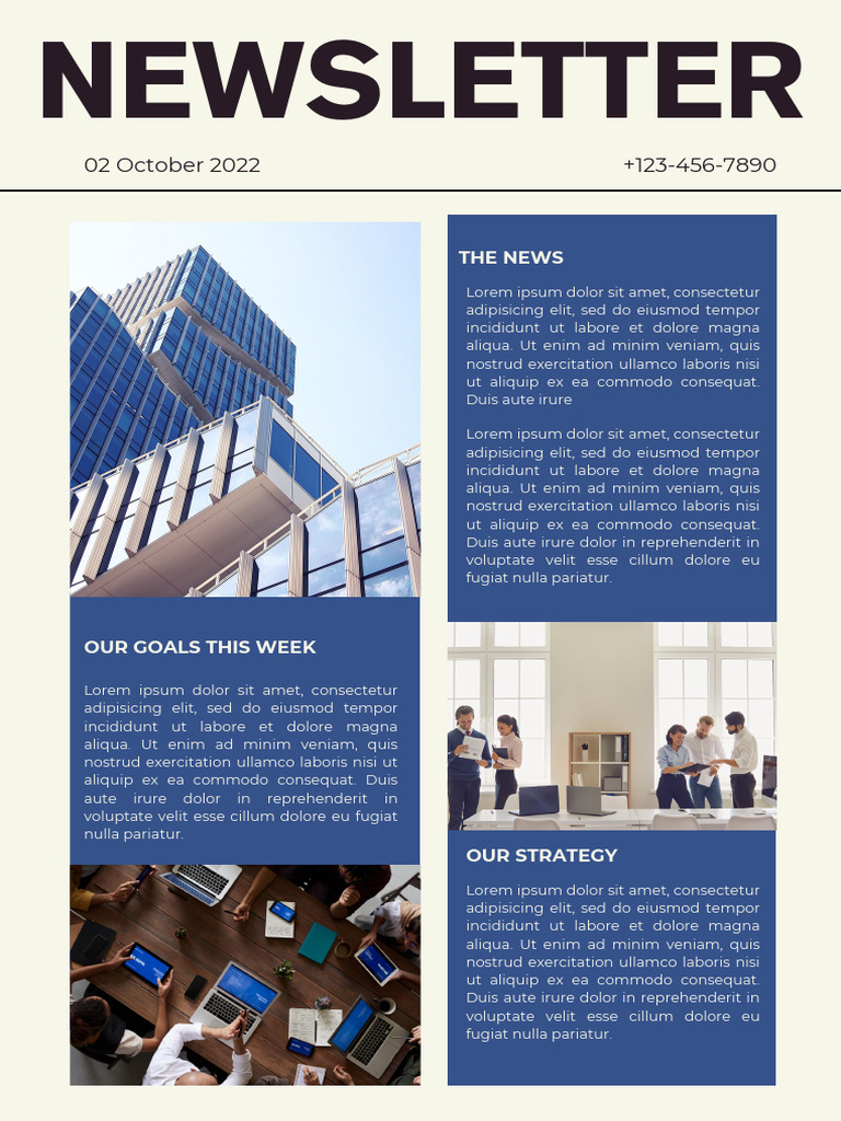 Blue Minimalist Company Newsletter | PDF