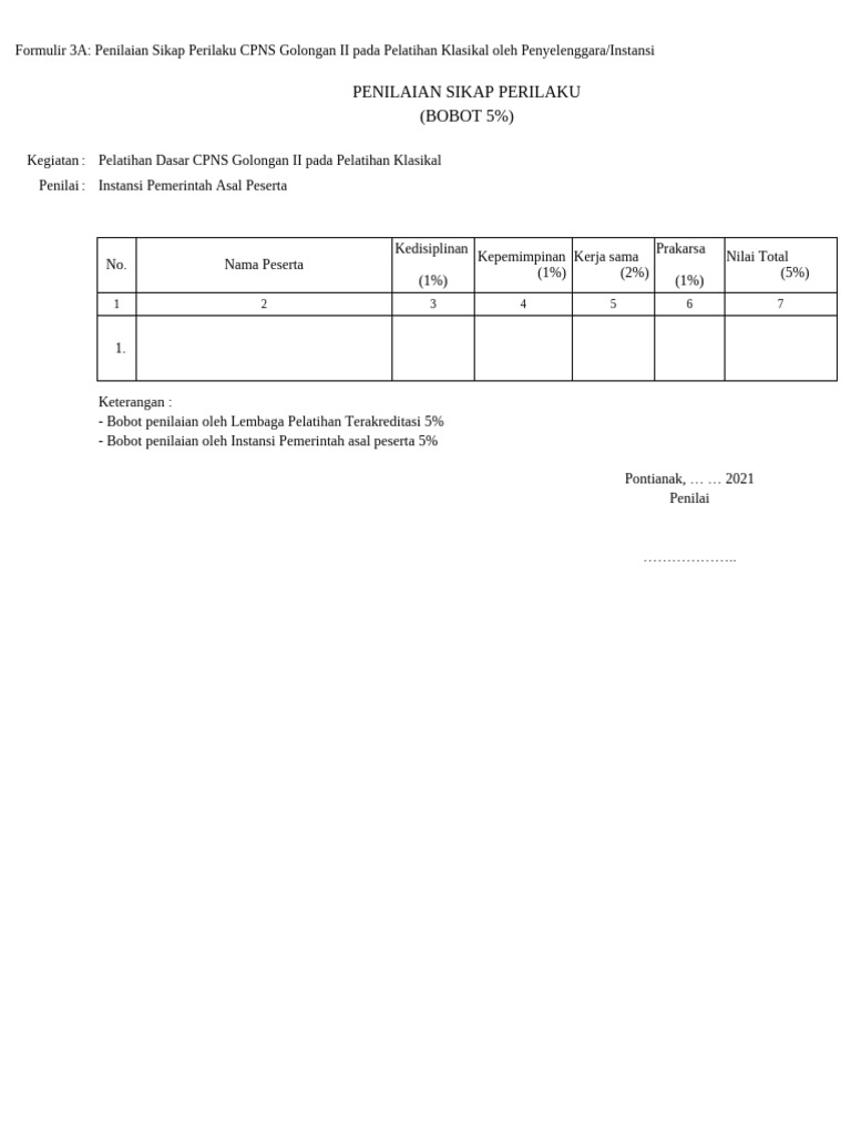 Formulir 3A | PDF