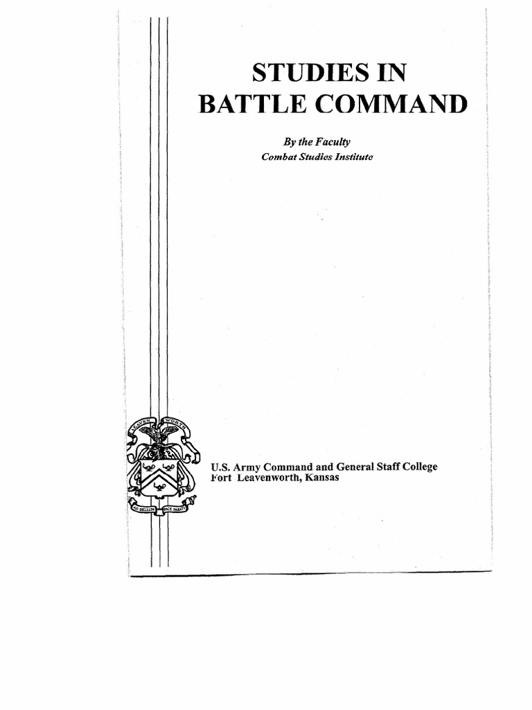 Studies in Battle Command | PDF | Military