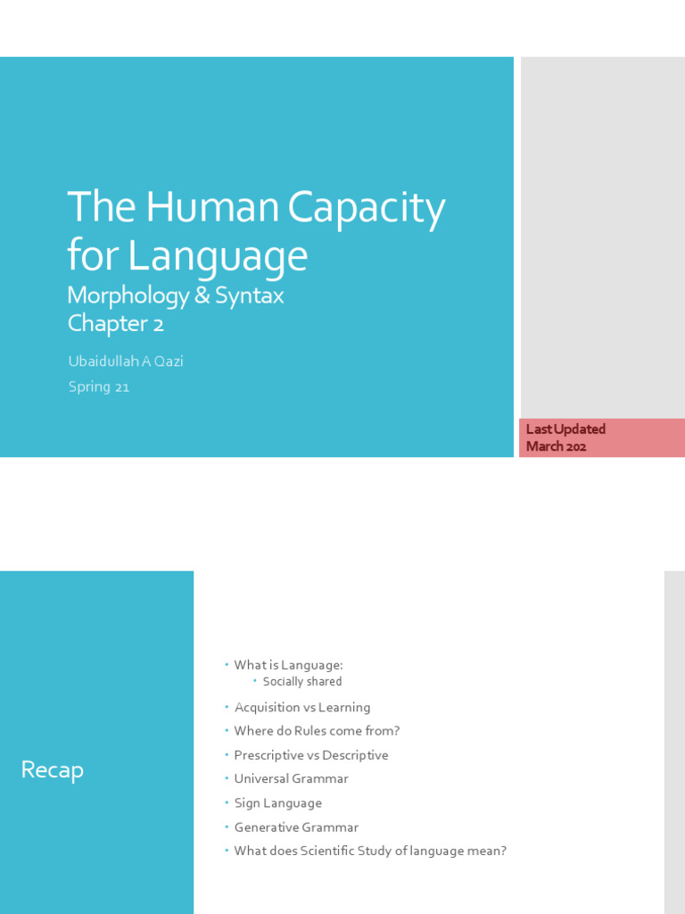 The Human Capacity For Language | PDF | Second Language Acquisition ...