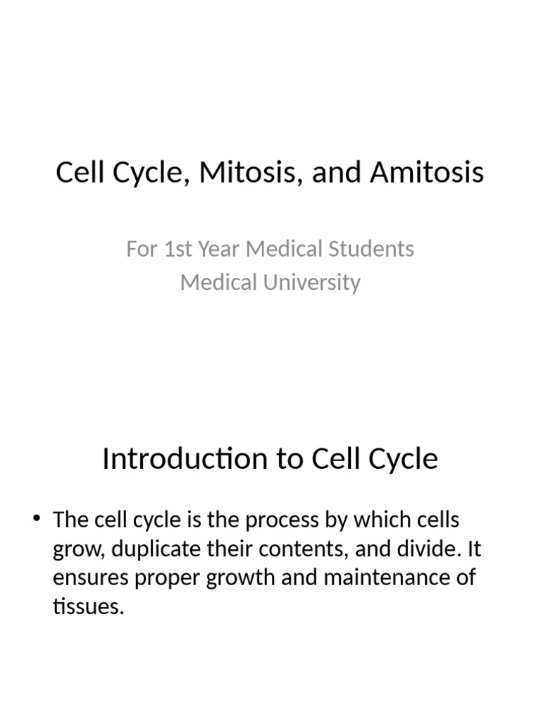 1 St Cell Cycle Mitosis Amitosis | PDF | Mitosis | Cell Cycle