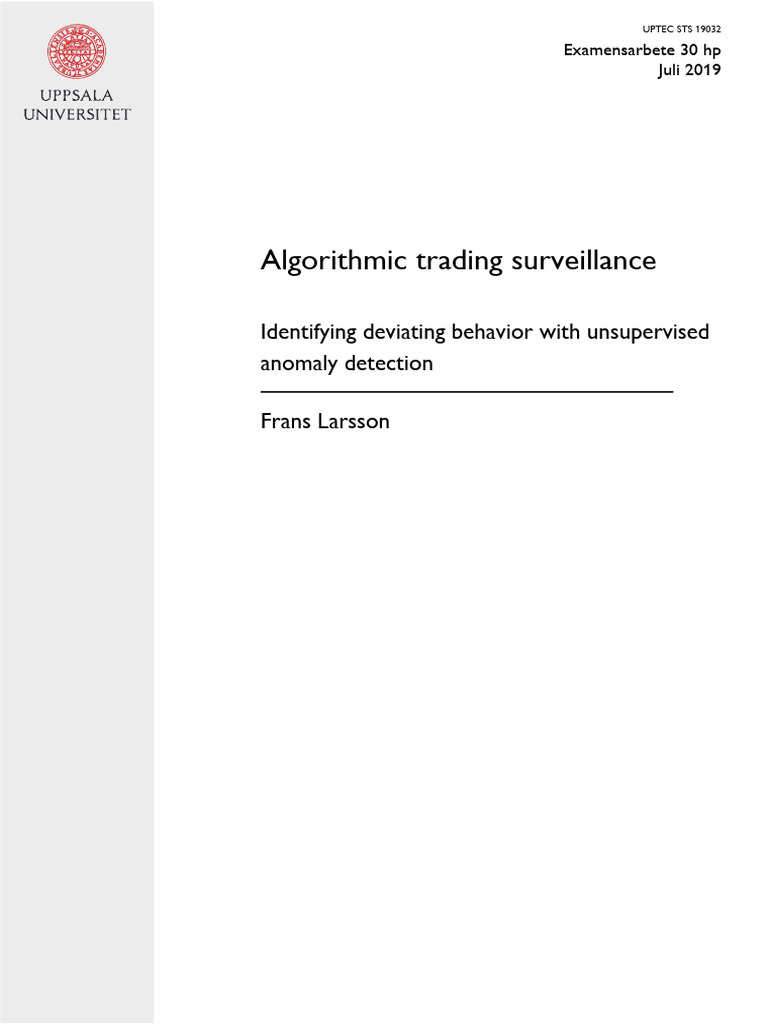 Algorithm Trading Surveillance | PDF