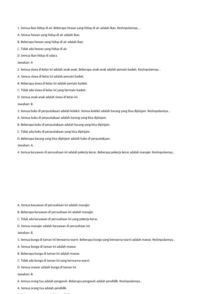 Pembahasan - Pernyataan Berkuantor Dan Silogisme | PDF