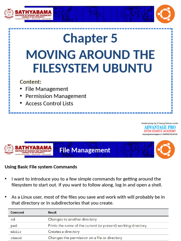 Chapter 5[Moving around the Filesystem Ubuntu] | PDF | Directory (Computing) | File System