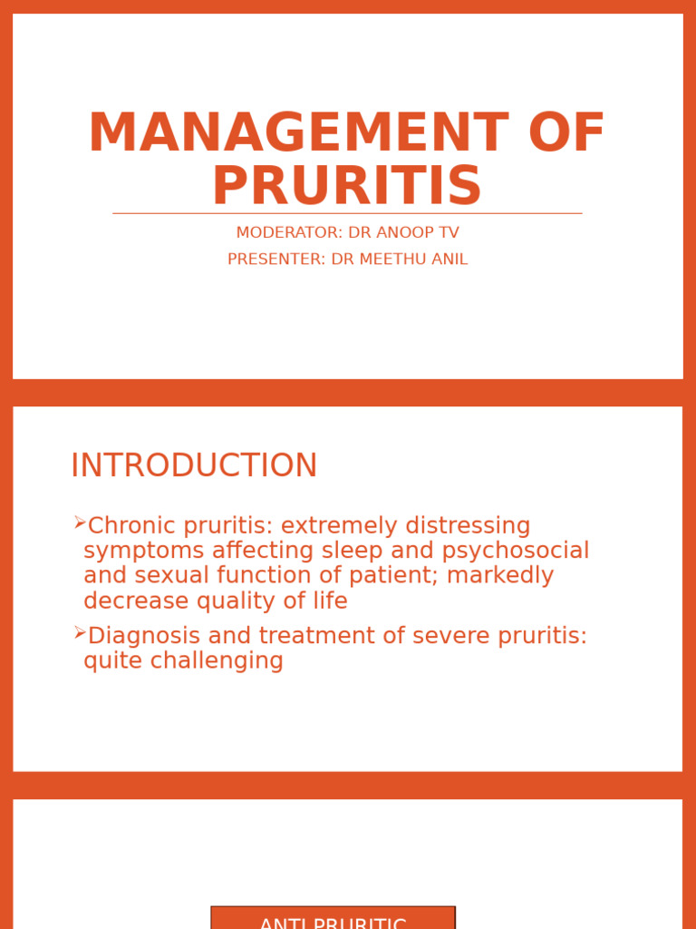 Effective Management of Pruritis | PDF | Dermatitis | Pharmacology