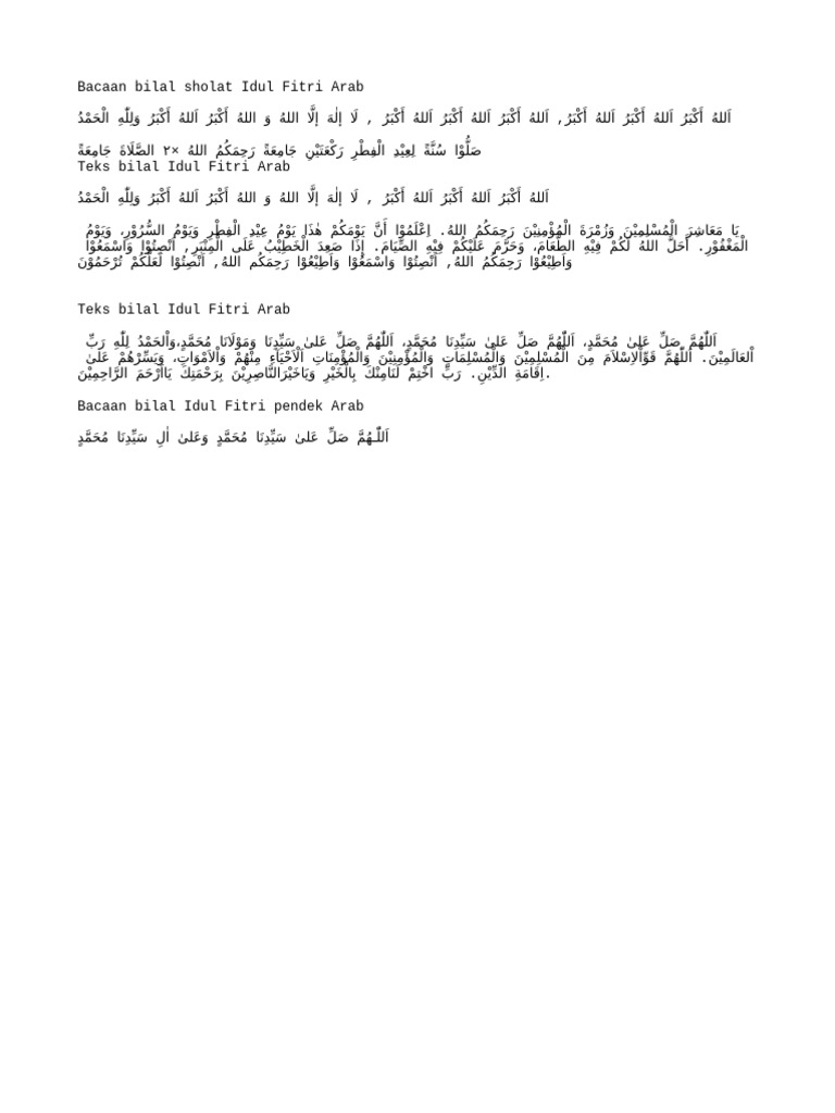 Bilal Idul Fitri | PDF