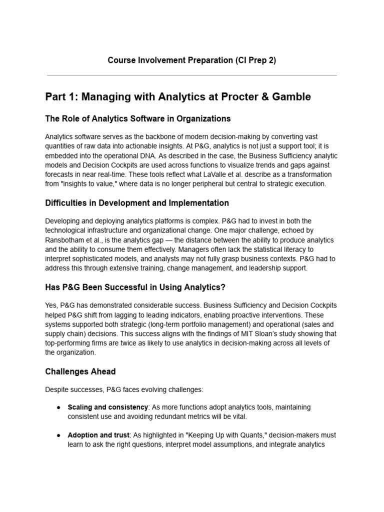 P&G and Mastercard: Analytics & Innovation Insights | PDF | Analytics ...