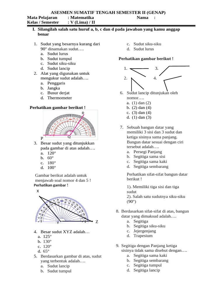 SOAL STS 2 MTK Kelas 5 | PDF