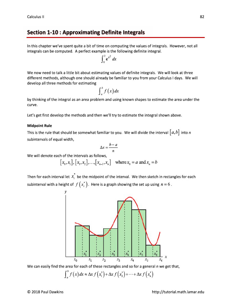 Approximating Definite Integrals | PDF