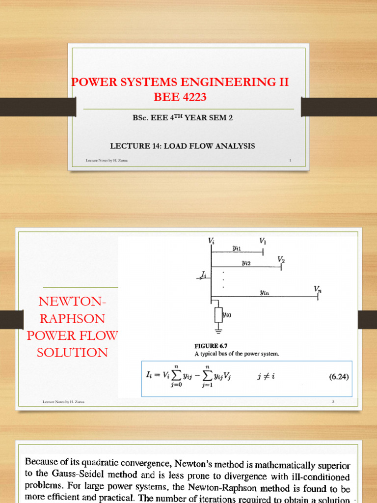 BEE 4223 Lecture 15 - Load Flow Analysis | PDF