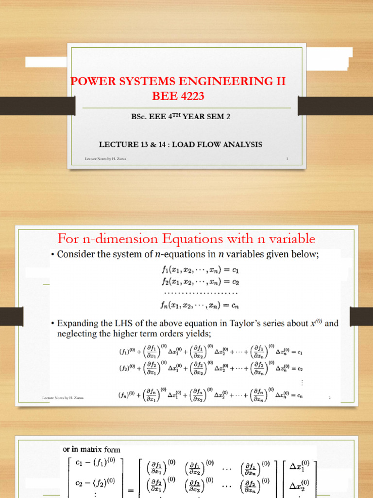 BEE 4223 Lecture 13 & 14 - Load Flow Analysis | PDF