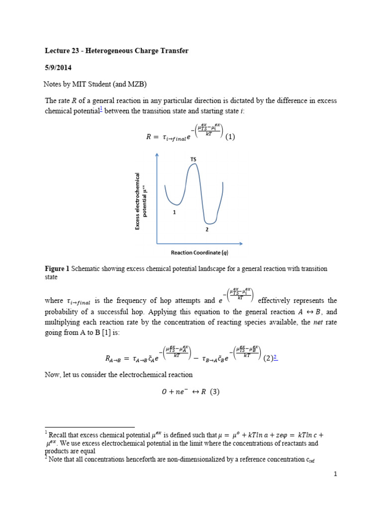 Heterogeneous Charge Transfer | PDF | Chemical Reactions | Physics