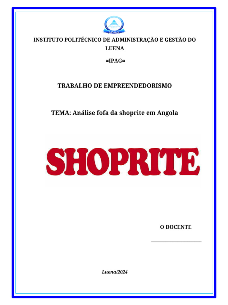 Análise SWOT Da Empresa Shoprite em Angola | PDF | Economia | Custo