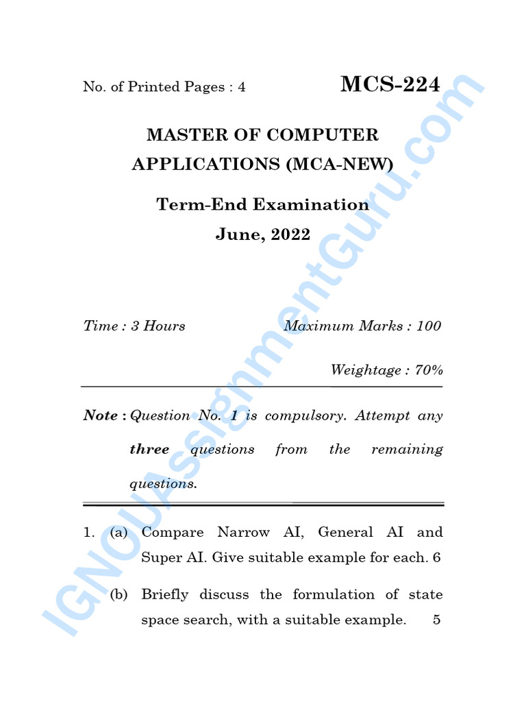 MCS 224 June2010 June2023 | PDF | Machine Learning | Artificial Intelligence