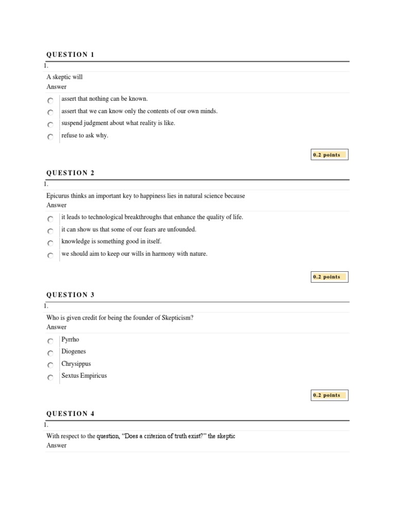 Philosophy 101 | PDF | Stoicism | Skepticism