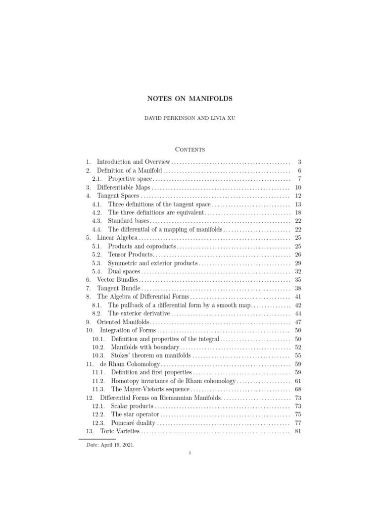 Manifolds | PDF | Differentiable Manifold | Manifold