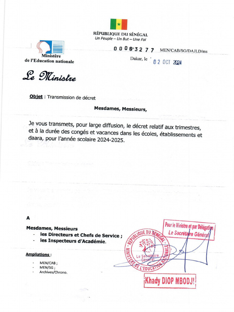 Décret Découpage Année Scolaire 2024 2025 Pdf