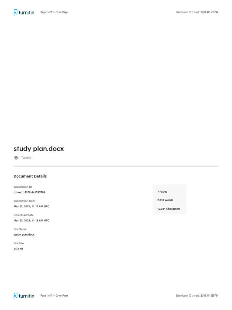 Similarity Study Plan.docx | PDF | Publishing | Written Communication