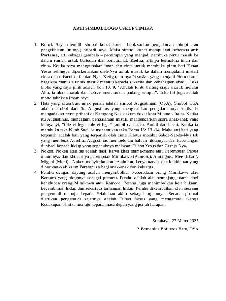 Arti Simbol Logo Uskup Timika | PDF